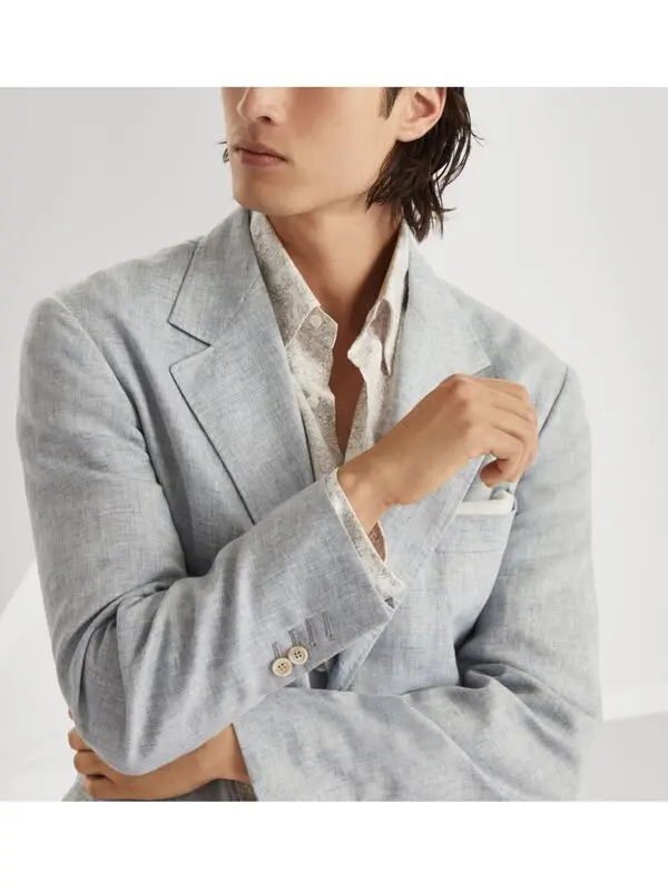 Brunello Cucinelli Linen Blazer - Grey