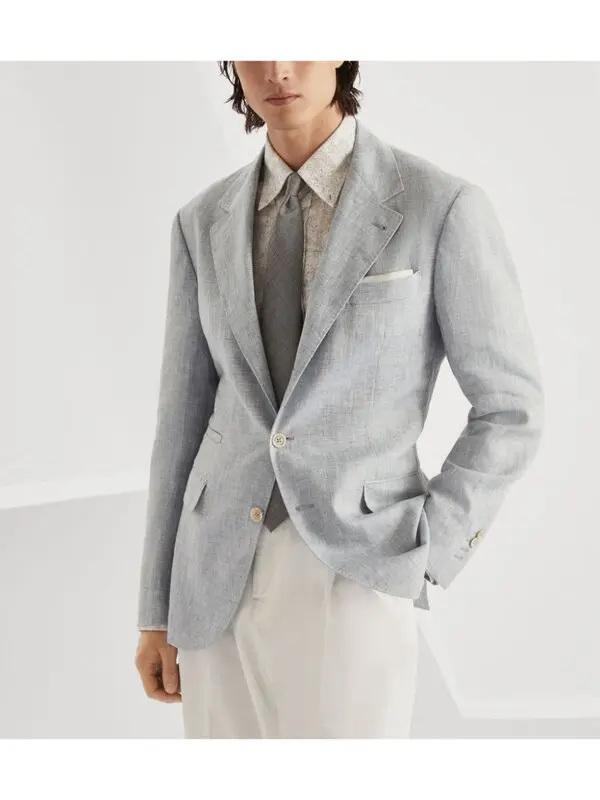 Brunello Cucinelli Linen Blazer - Grey
