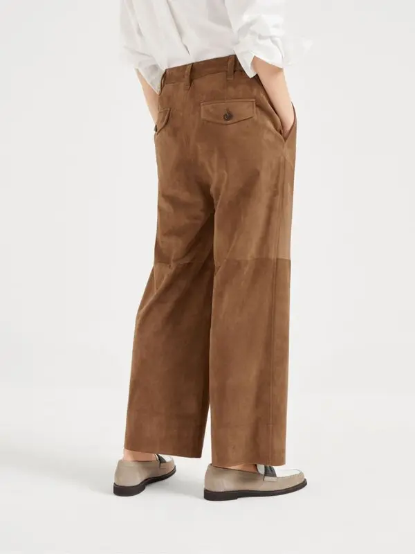 Brunello Cucinelli Cropped Chino Trousers In Brown - 40% Off