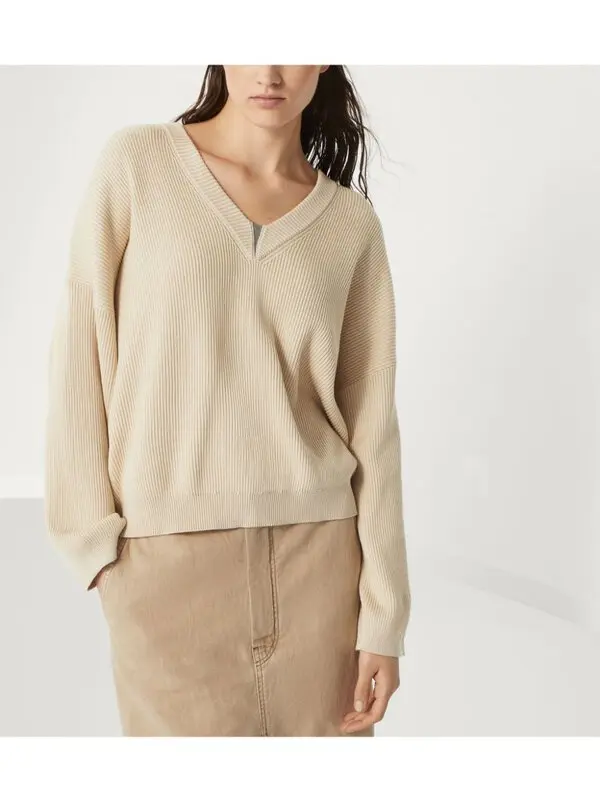 Brunello Cucinelli V-neck Sweater - Neutrals