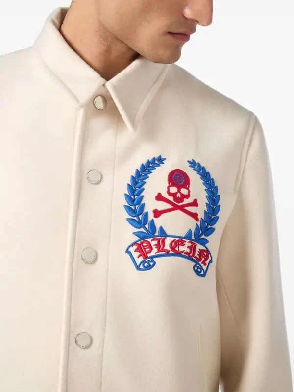 Philipp Plein Skull-embroidered Shirt Jacket