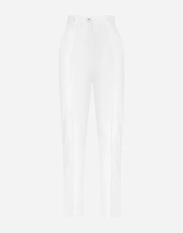 Dolce & Gabbana Stretch Cotton Gabardine Pants - White