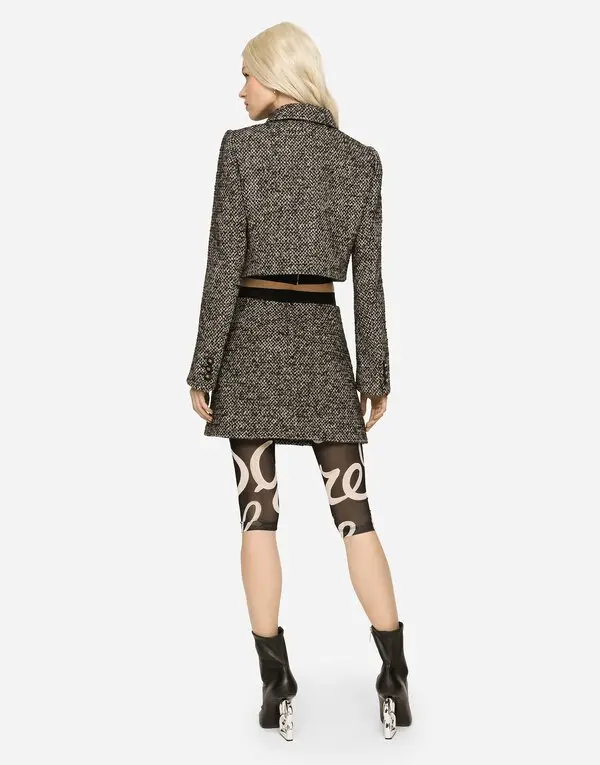 Dolce & Gabbana Cropped Speckled Tweed Jacket