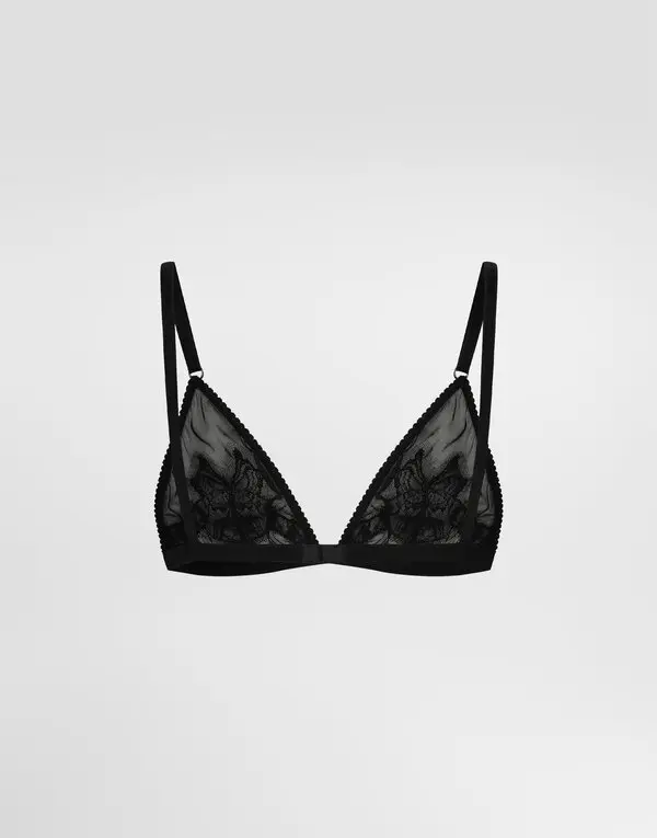Dolce & Gabbana Lace And Tulle Soft-cup Triangle Bra - Black