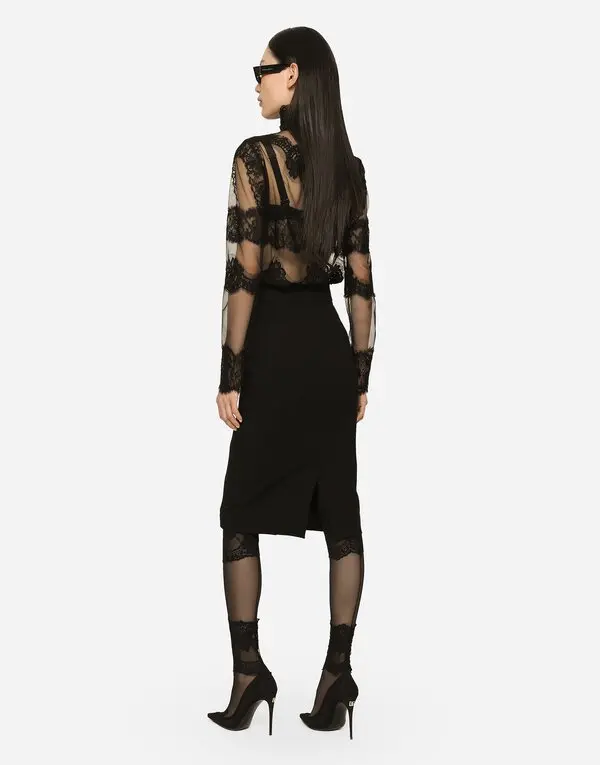 Dolce & Gabbana Tulle Top With Lace Inserts