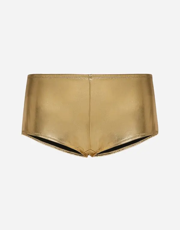 Dolce & Gabbana Foiled Jersey Low-rise Panties - Gold