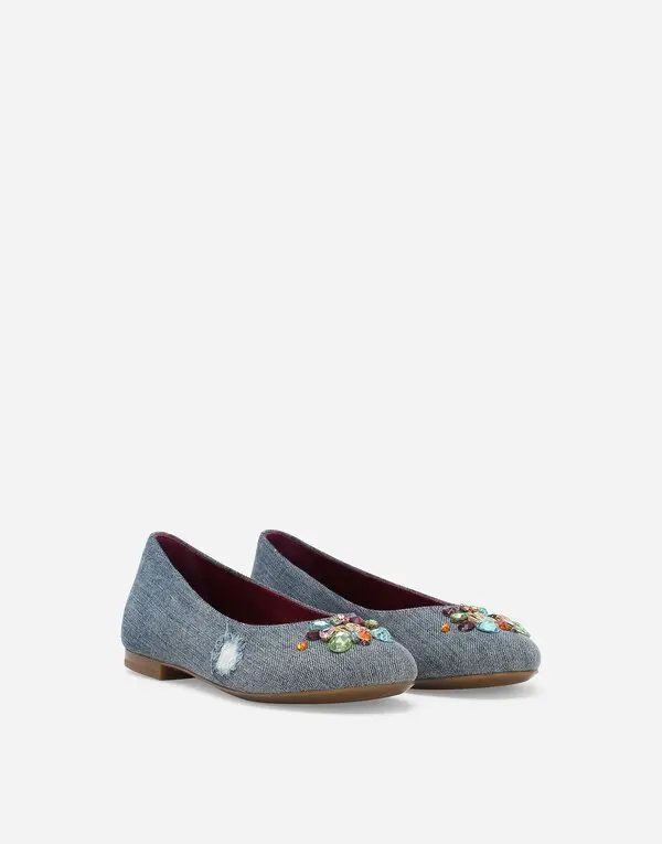 Dolce & Gabbana Patchwork Denim Ballerinas