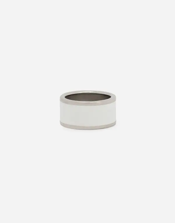Dolce & Gabbana Enameled Dg Logo Ring - White