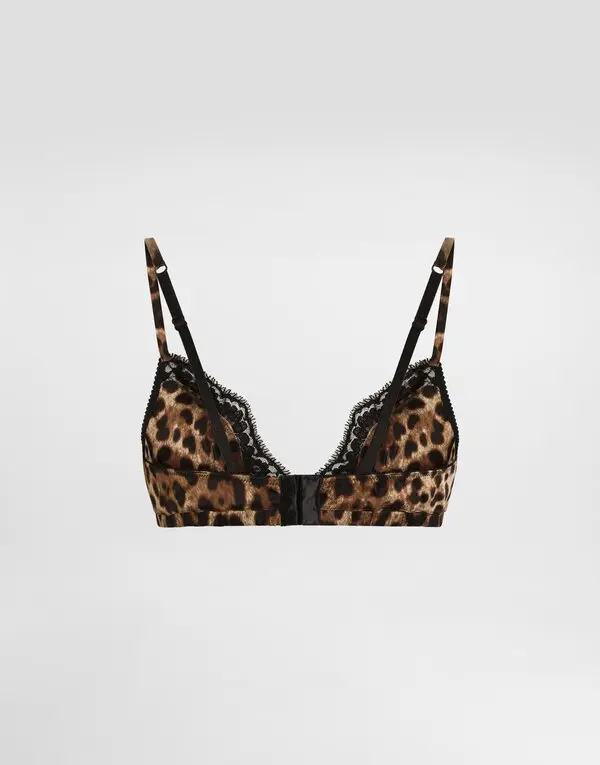 Dolce & Gabbana Leopard-print Soft Cup Bra With Lace - Leopard Print