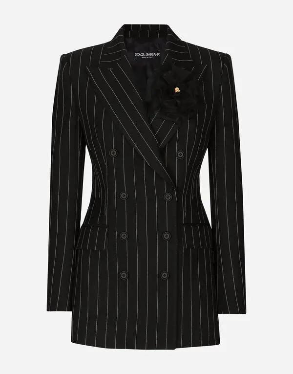 Dolce & Gabbana Pinstripe Woolen Turlington Jacket