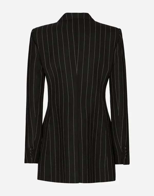 Dolce & Gabbana Pinstripe Woolen Turlington Jacket