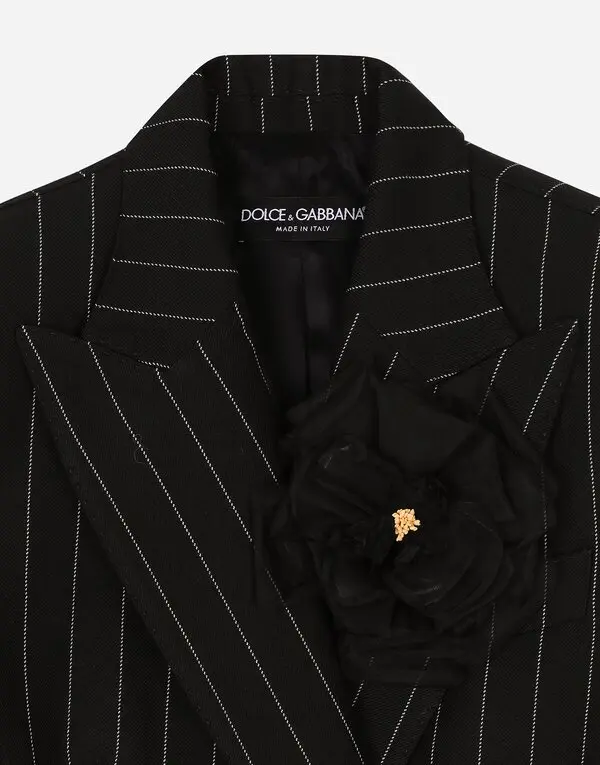 Dolce & Gabbana Pinstripe Woolen Turlington Jacket