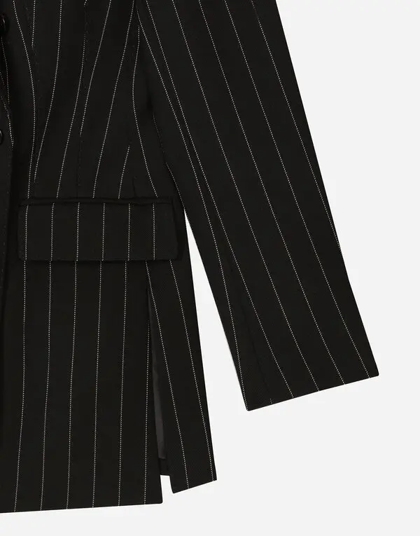 Dolce & Gabbana Pinstripe Woolen Turlington Jacket