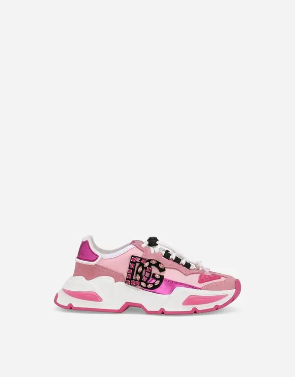 Dolce & Gabbana Nylon Airmaster Sneakers With Dg Logo - Pink