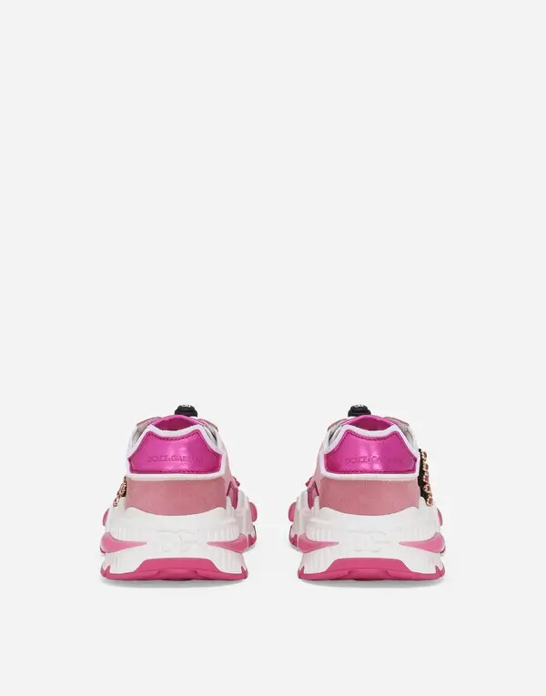Dolce & Gabbana Nylon Airmaster Sneakers With Dg Logo - Pink