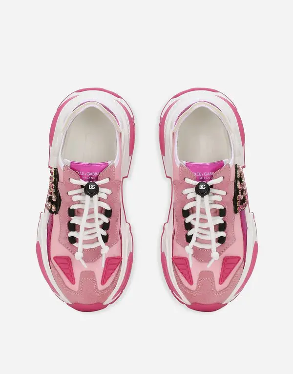 Dolce & Gabbana Nylon Airmaster Sneakers With Dg Logo - Pink