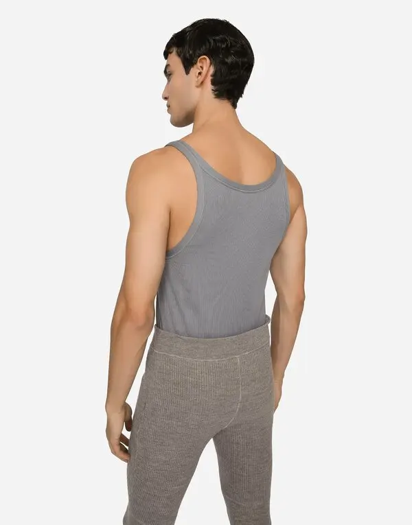 Dolce & Gabbana Fine-rib Cotton Singlet - Grey