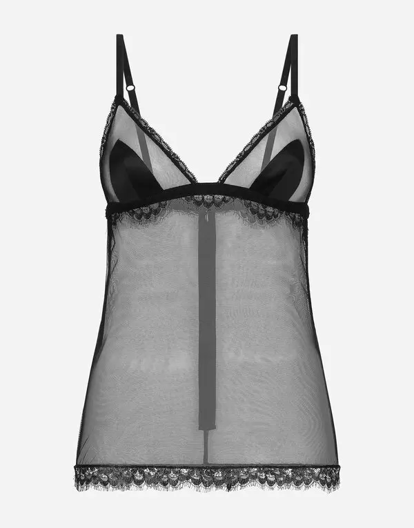 Dolce & Gabbana Lace And Tulle Camisole - Black