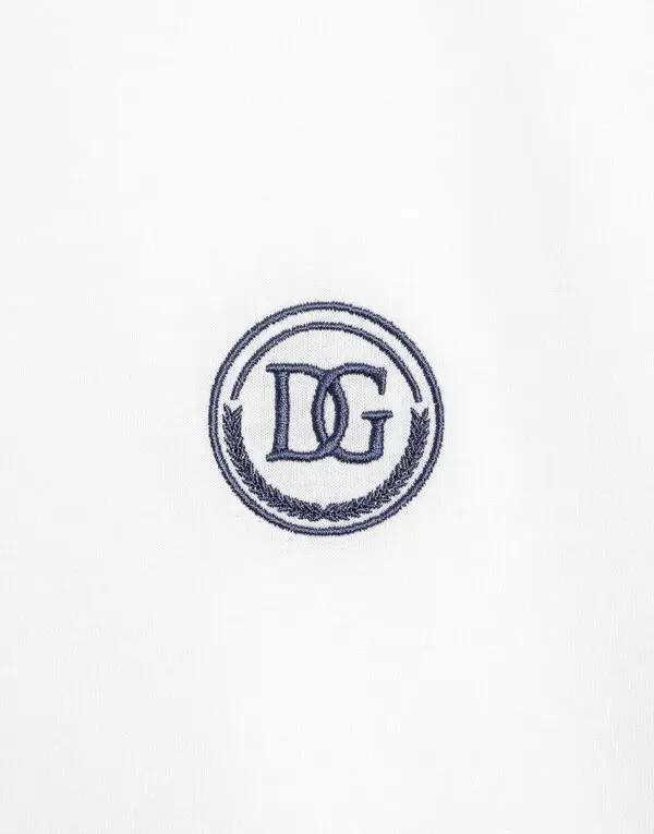 Dolce & Gabbana Short-sleeved T-shirt With Dg Embroidery - White