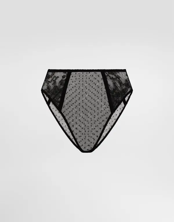 Dolce & Gabbana High-waisted Lace Briefs - Black