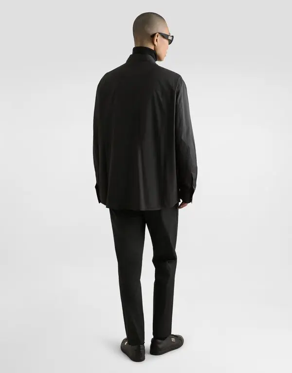 Dolce & Gabbana Nylon Shirt With Logo Tag - Black