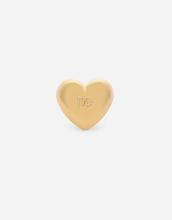 Dolce & Gabbana Heart Ring With Embossed Dg Logo - Gold