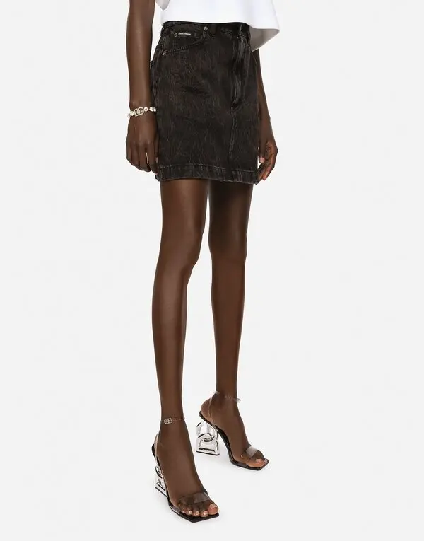 Dolce & Gabbana Washed Denim Miniskirt - Multicolor