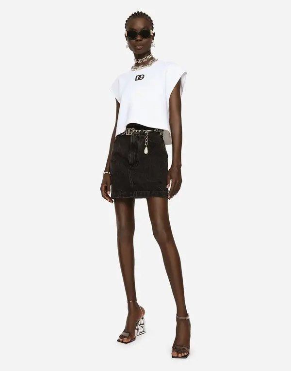 Dolce & Gabbana Washed Denim Miniskirt - Multicolor