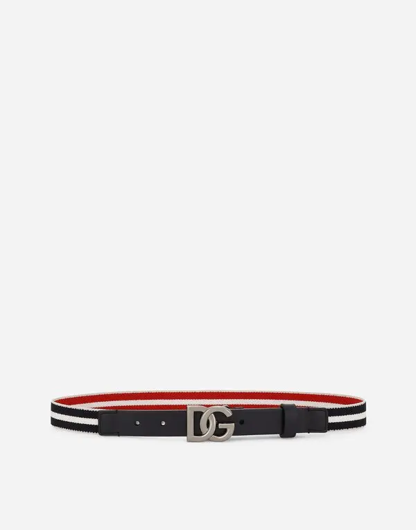 Dolce & Gabbana Stretch Belt With Dg Logo - Blue