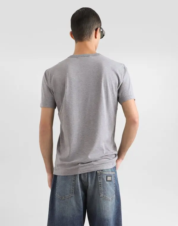 Dolce & Gabbana Cotton T-shirt With Branded Tag - Grey
