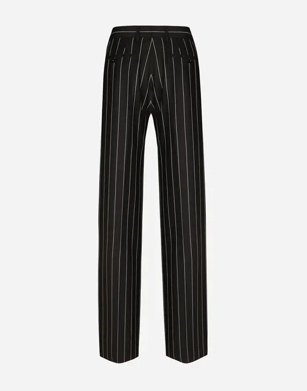 Dolce & Gabbana Straight-leg Pinstripe Trousers - Black