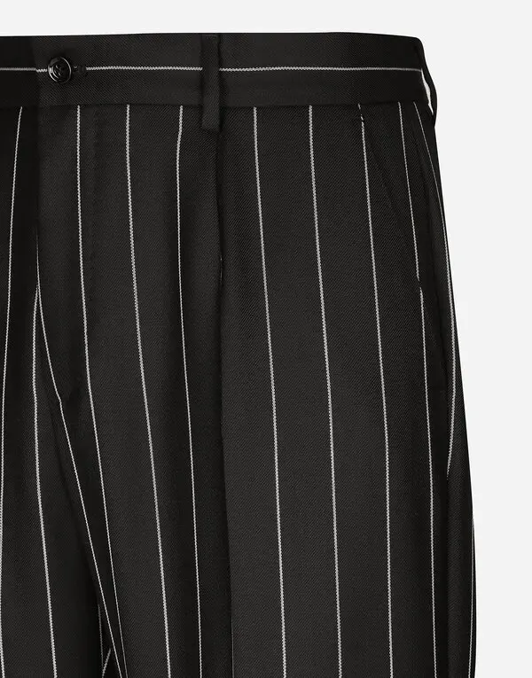 Dolce & Gabbana Straight-leg Pinstripe Trousers - Black