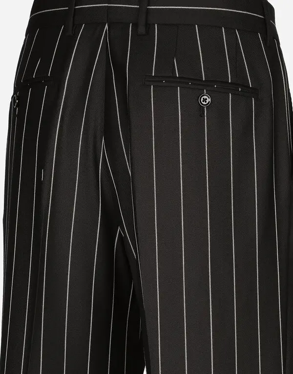 Dolce & Gabbana Straight-leg Pinstripe Trousers - Black
