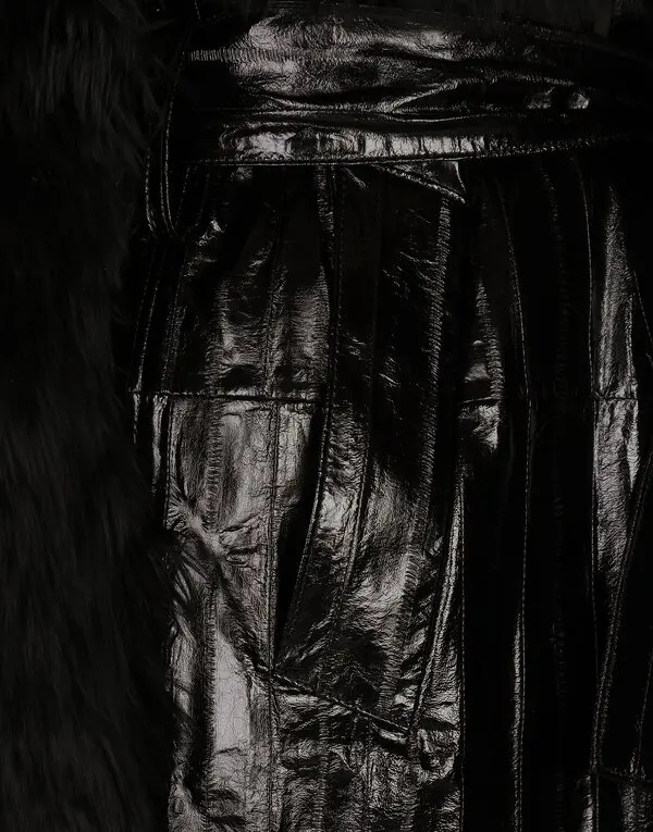 Dolce & Gabbana Alpaca And Eel Skin Belted Coat