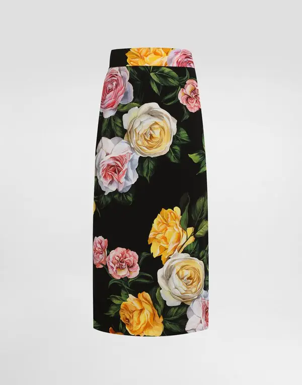 Dolce & Gabbana Peony And Rose Skirt - Print