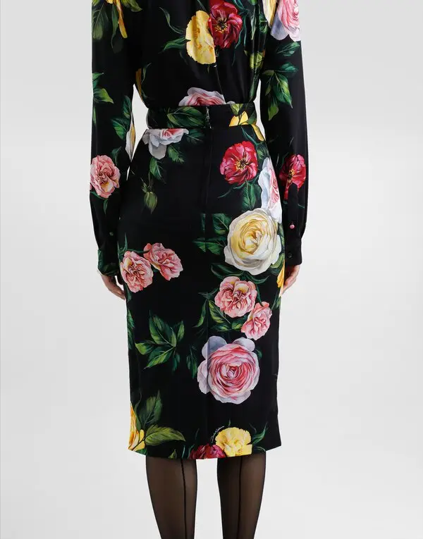 Dolce & Gabbana Peony And Rose Skirt - Print
