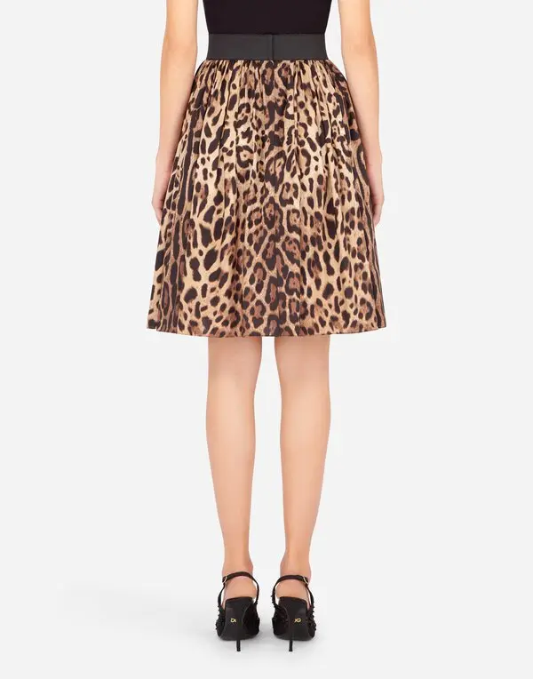 Dolce & Gabbana Leopard-print Poplin Circle Skirt