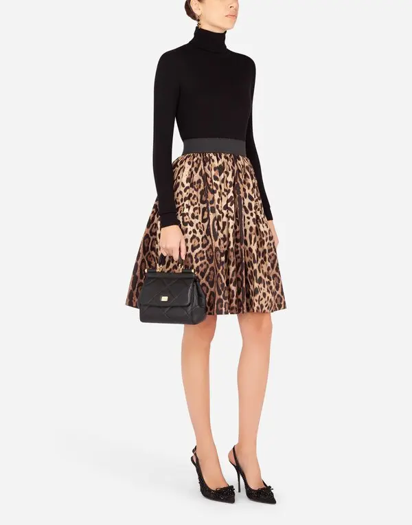 Dolce & Gabbana Leopard-print Poplin Circle Skirt