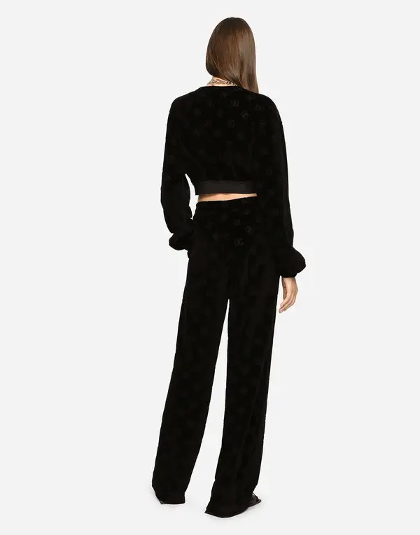 Dolce & Gabbana Flocked Jersey Pants With Dg Logo