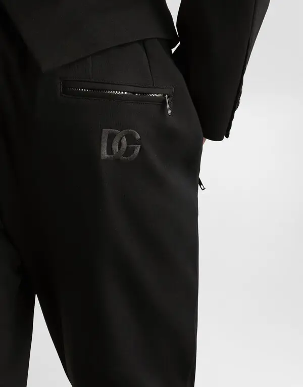 Dolce & Gabbana Jersey Jogging Pants With Dg Patch - Black