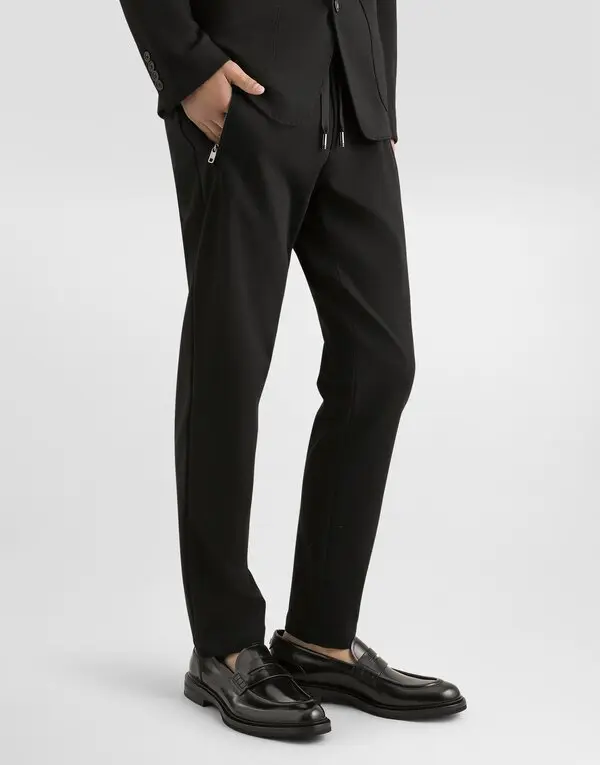 Dolce & Gabbana Jersey Jogging Pants With Dg Patch - Black