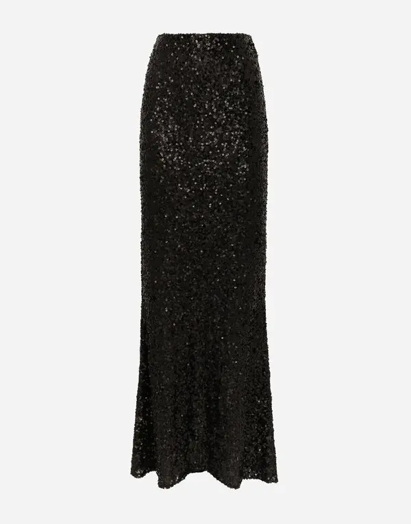 Dolce & Gabbana Long Sequined Mermaid Skirt - Black
