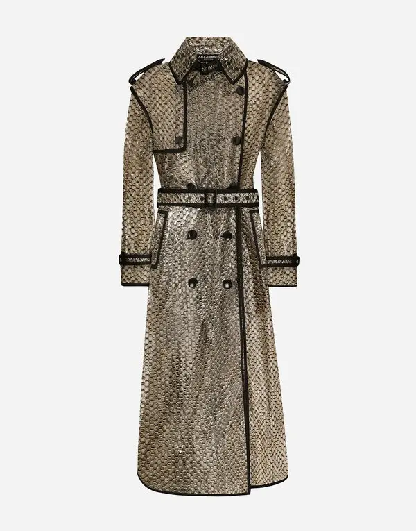 Dolce & Gabbana Pvc-bonded Lurex Mesh Trench Coat - Multicolor