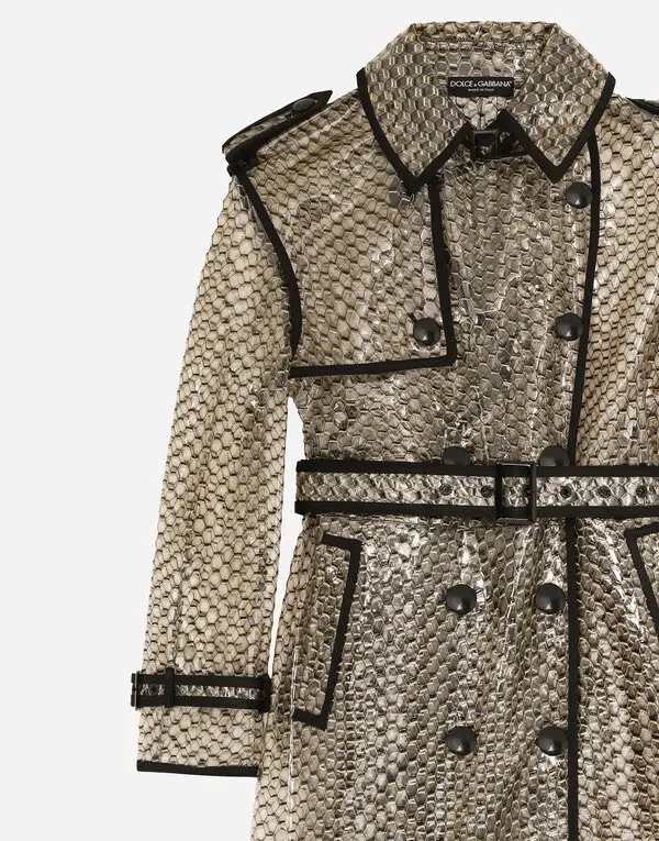 Dolce & Gabbana Pvc-bonded Lurex Mesh Trench Coat - Multicolor