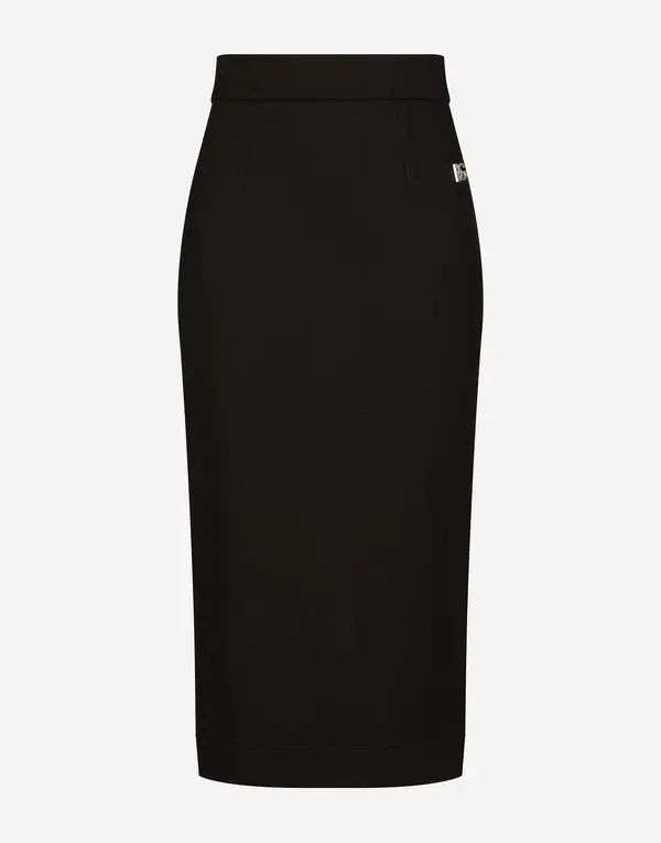 Dolce & Gabbana Milano Rib Midi Skirt - Black