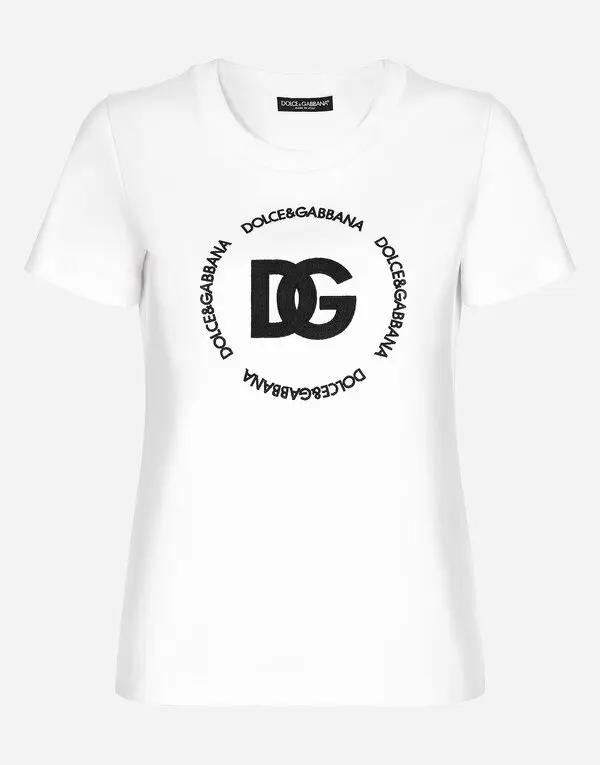 Dolce & Gabbana Jersey T-shirt With Dg Logo - White