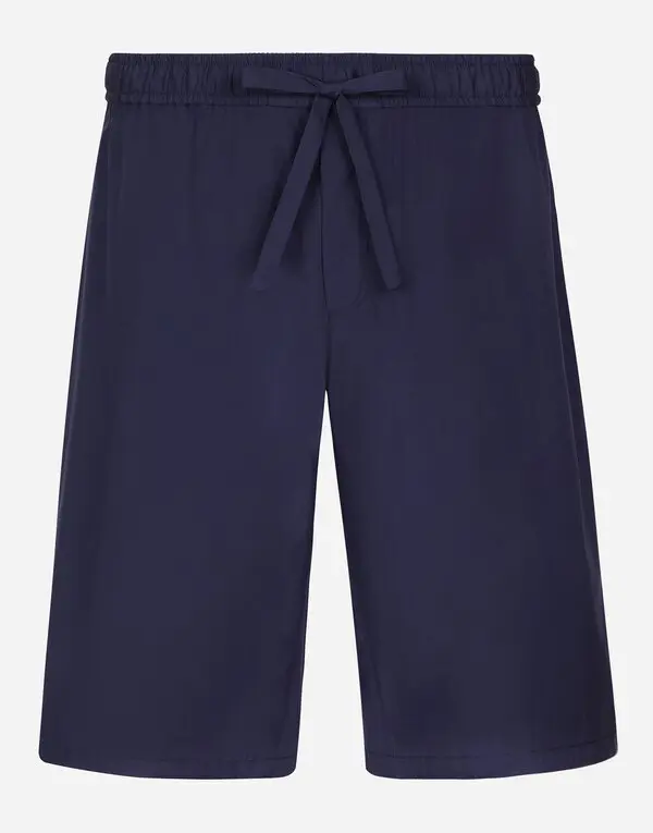 Dolce & Gabbana Cotton Jogging Shorts With Logo Tag - Blue