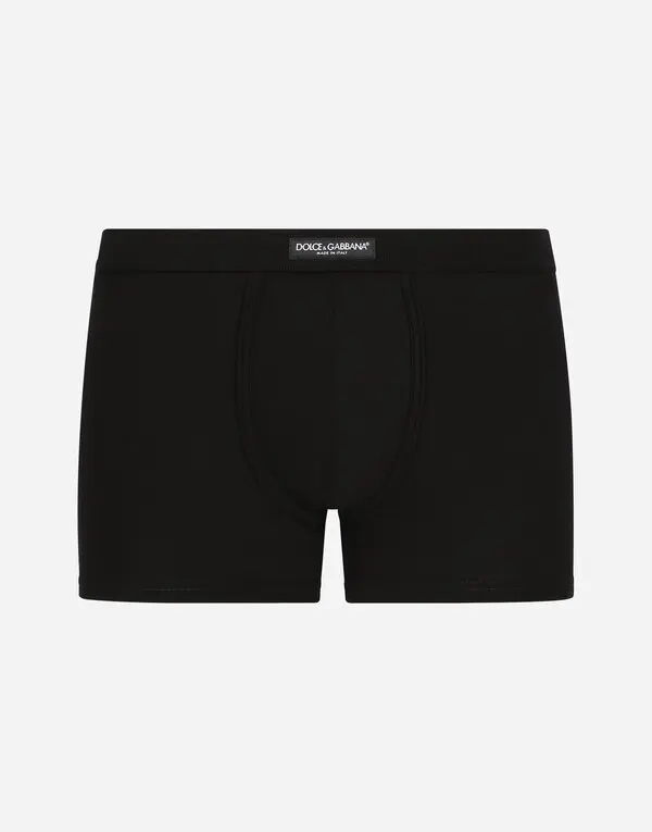 Dolce & Gabbana Two-way Stretch Jersey Boxers With Logo Label - Black