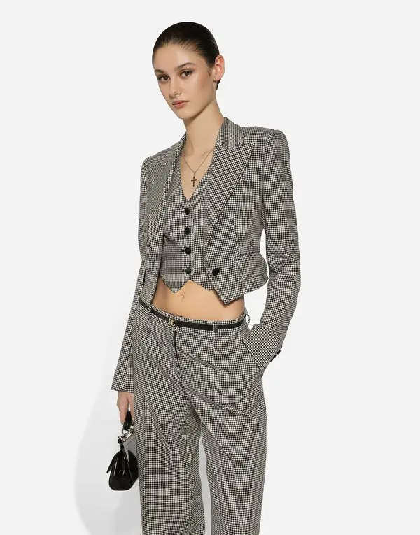 Dolce & Gabbana Houndstooth Jacket With Vest