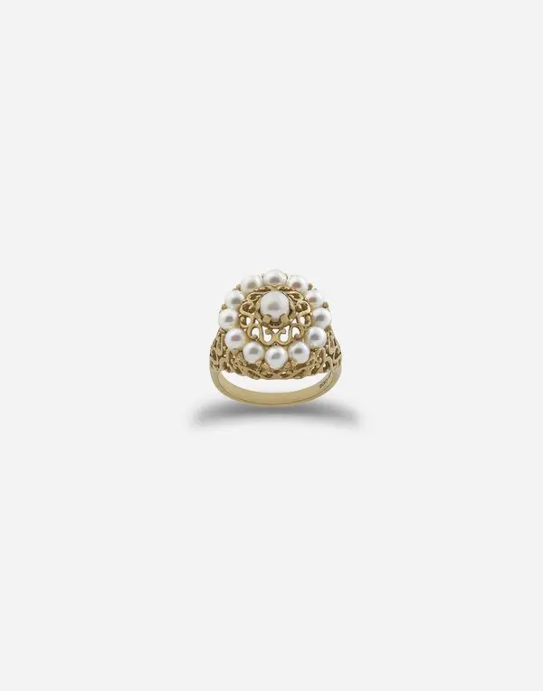Dolce & Gabbana Romance Ring In Yellow And Pearls - Gold